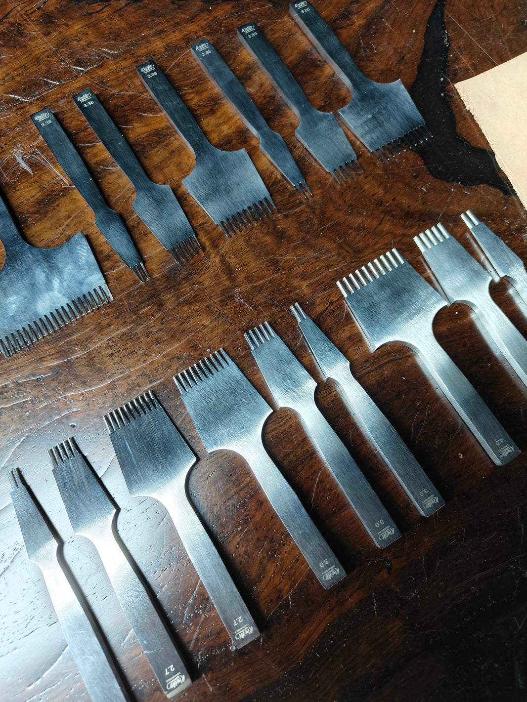 Kevin Lee pricking iron \French edger \Leather knife\custom punches ...