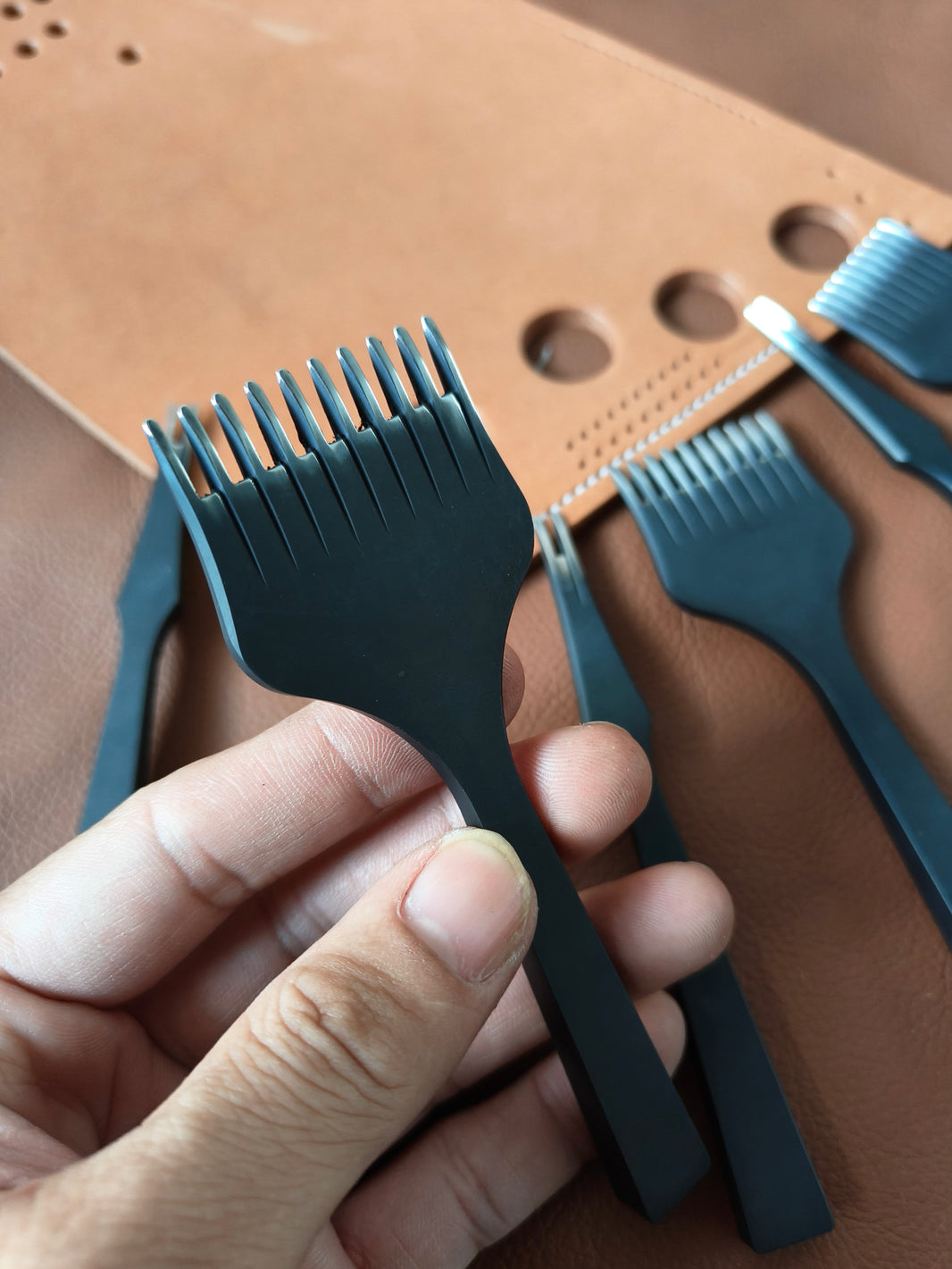 Kevin Lee pricking iron \French edger \Leather knife\custom punches ...